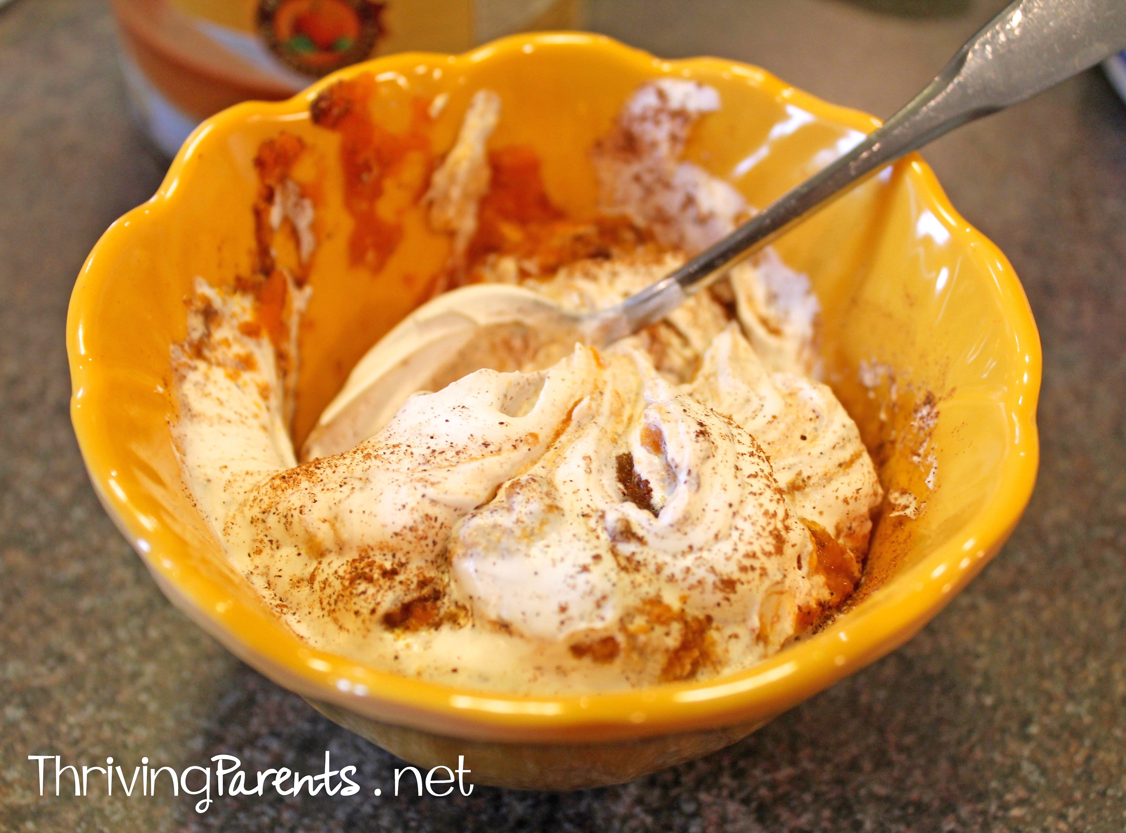 easy-pumpkin-fluff-mixing - Thriving Parents