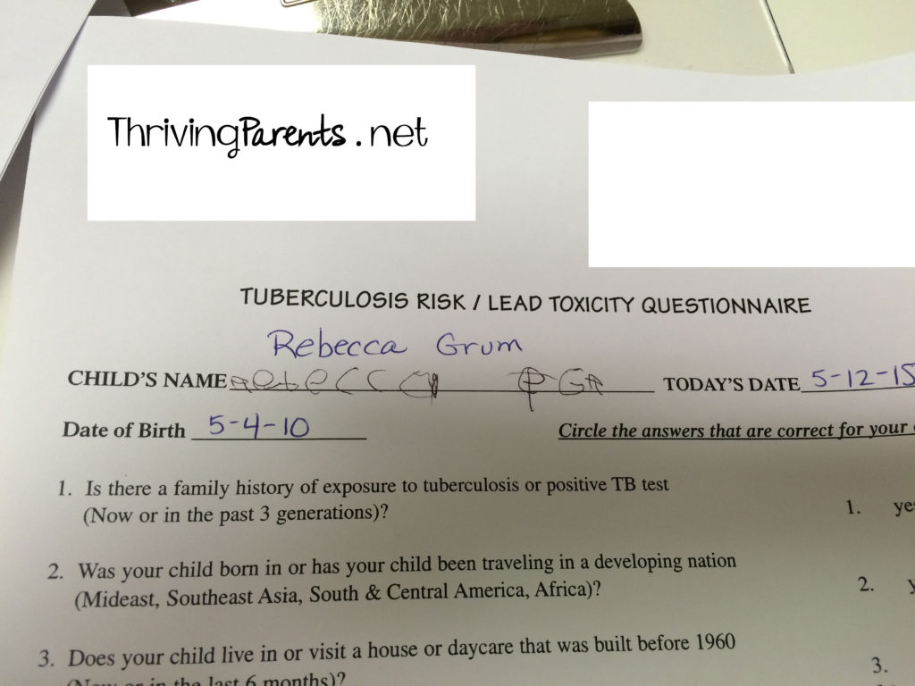 Yes, your child can fill out forms at the doctor's office - Thriving ...