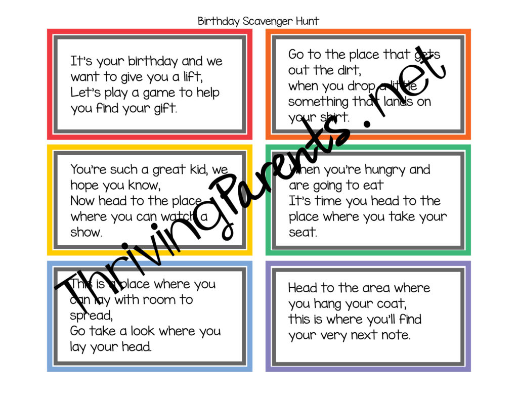 Make birthdays an adventure with a scavenger hunt - Thriving Parents